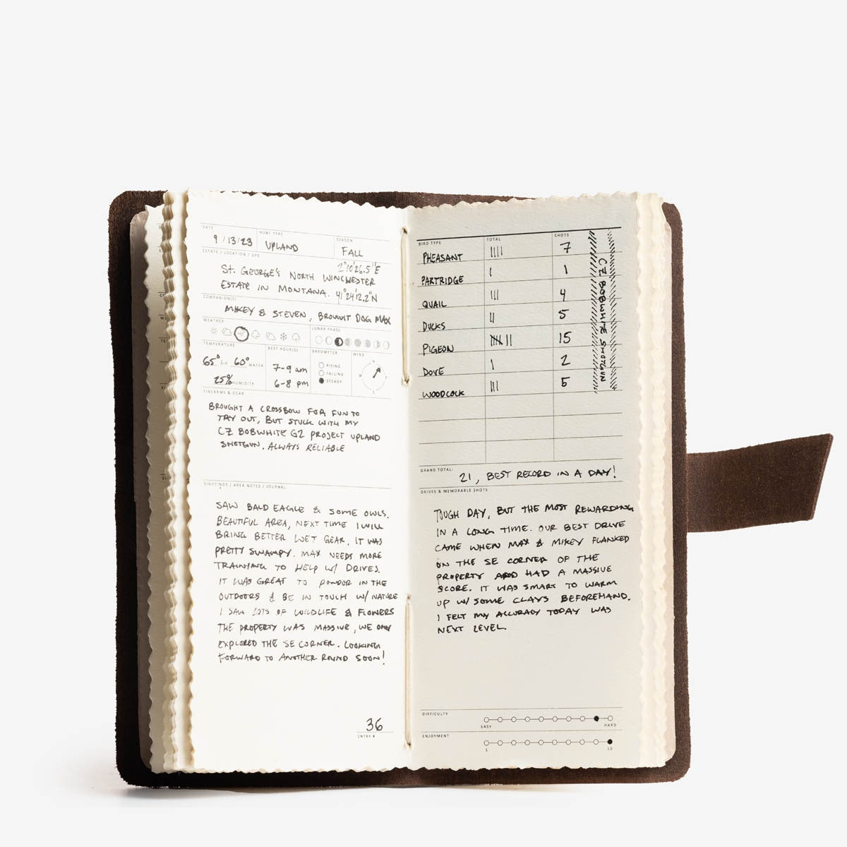 Rustico Leather Journals | Bird Hunting Log | Dark Brown – The Artisan ...