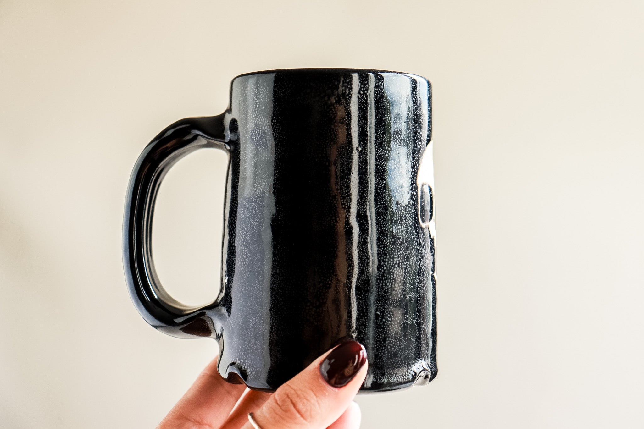 Nicole Pangas | Single Black Skull Mug – The Artisan's Bench