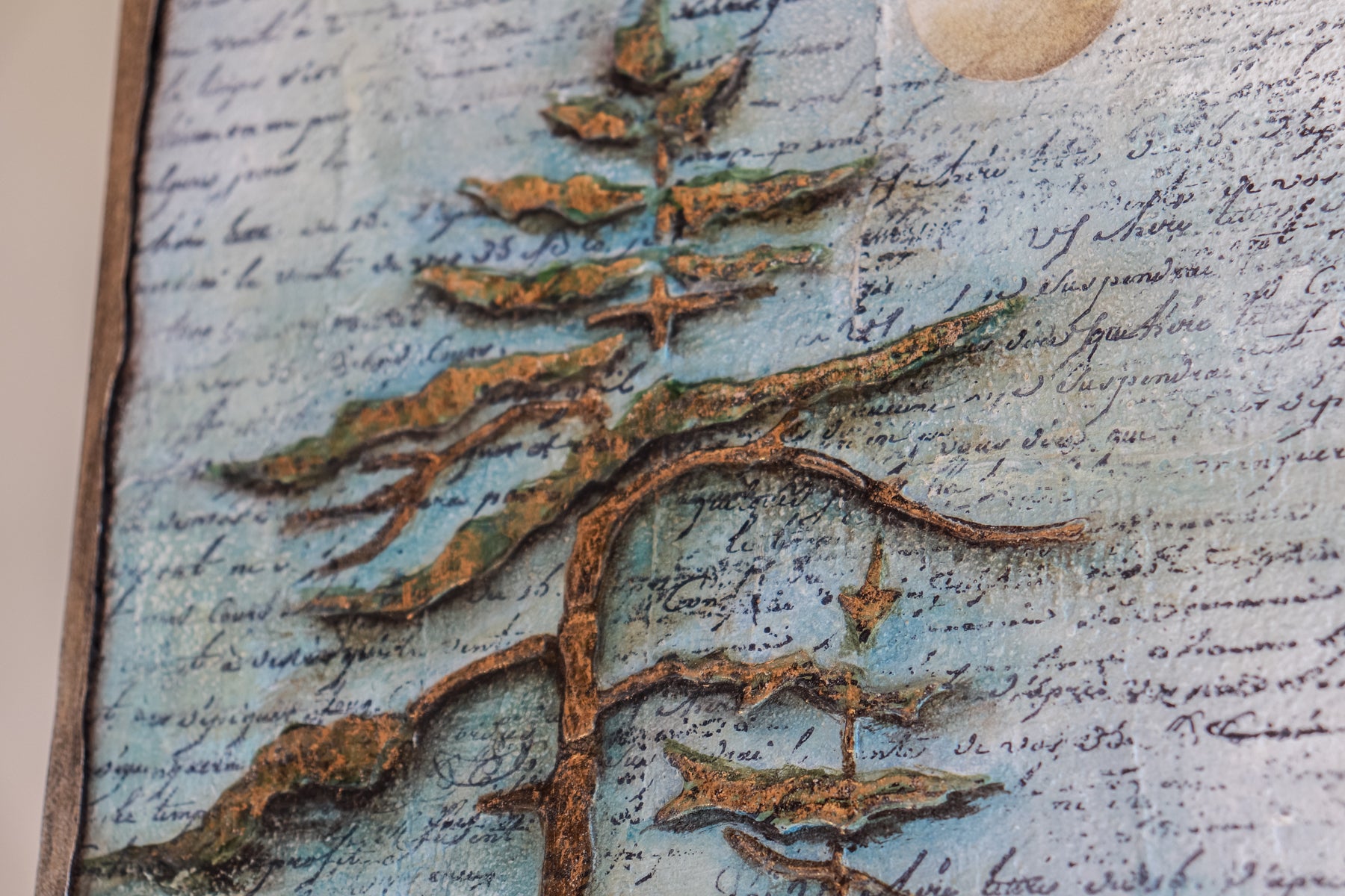 Jan Burns | 8x24 | Pine Trees and Moon | Blue – The Artisan's Bench