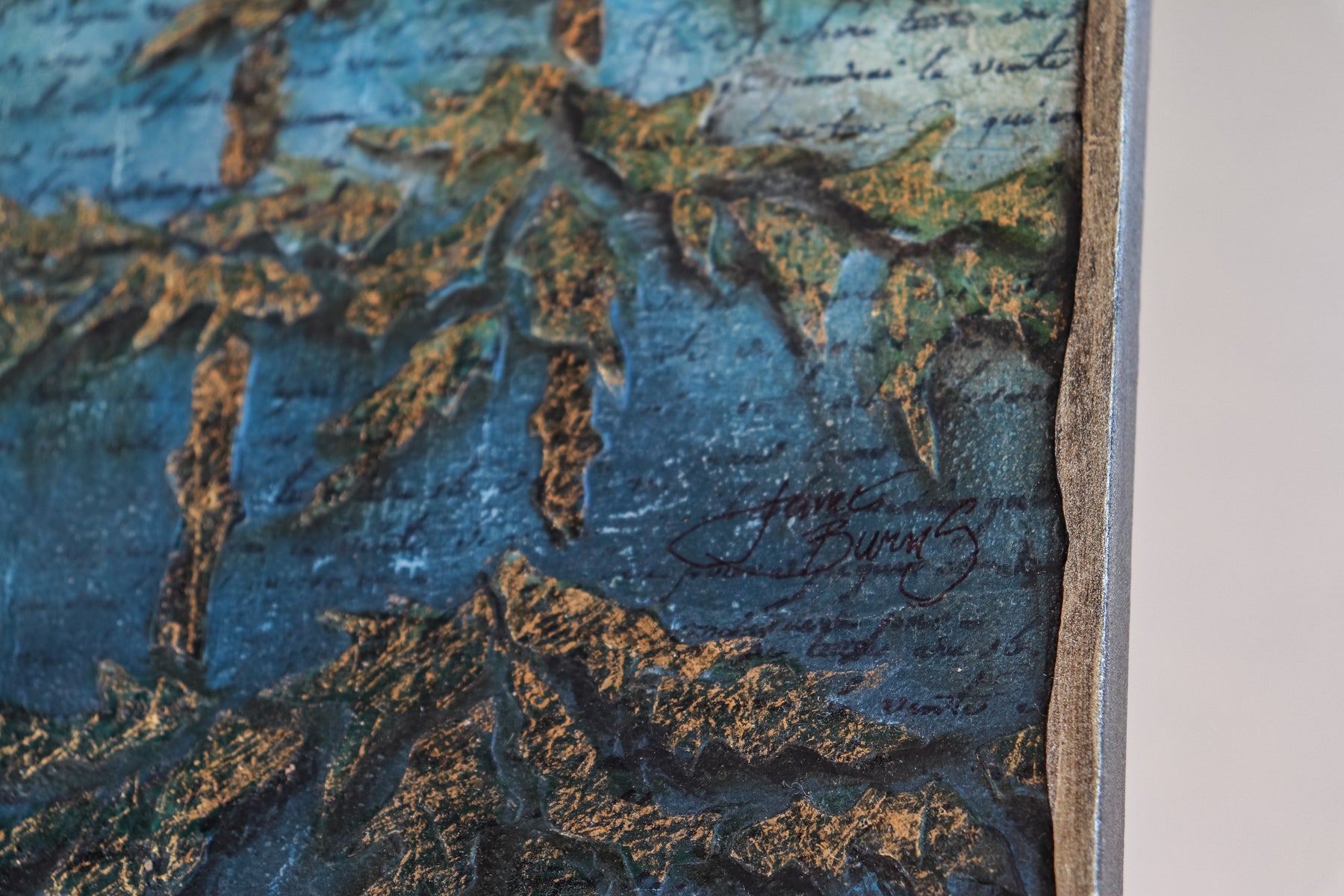 Jan Burns | 8x24 | Pine Trees and Moon | Blue – The Artisan's Bench