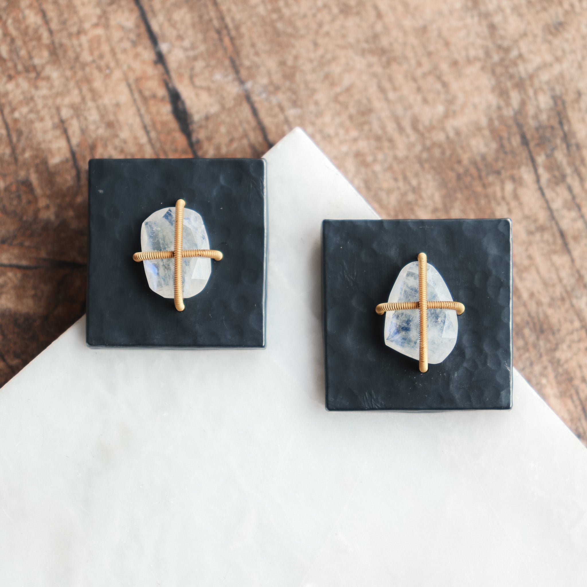 Jonesing For Jewelry | Moonstone Large Bolted Studs no.1 – The Artisan ...