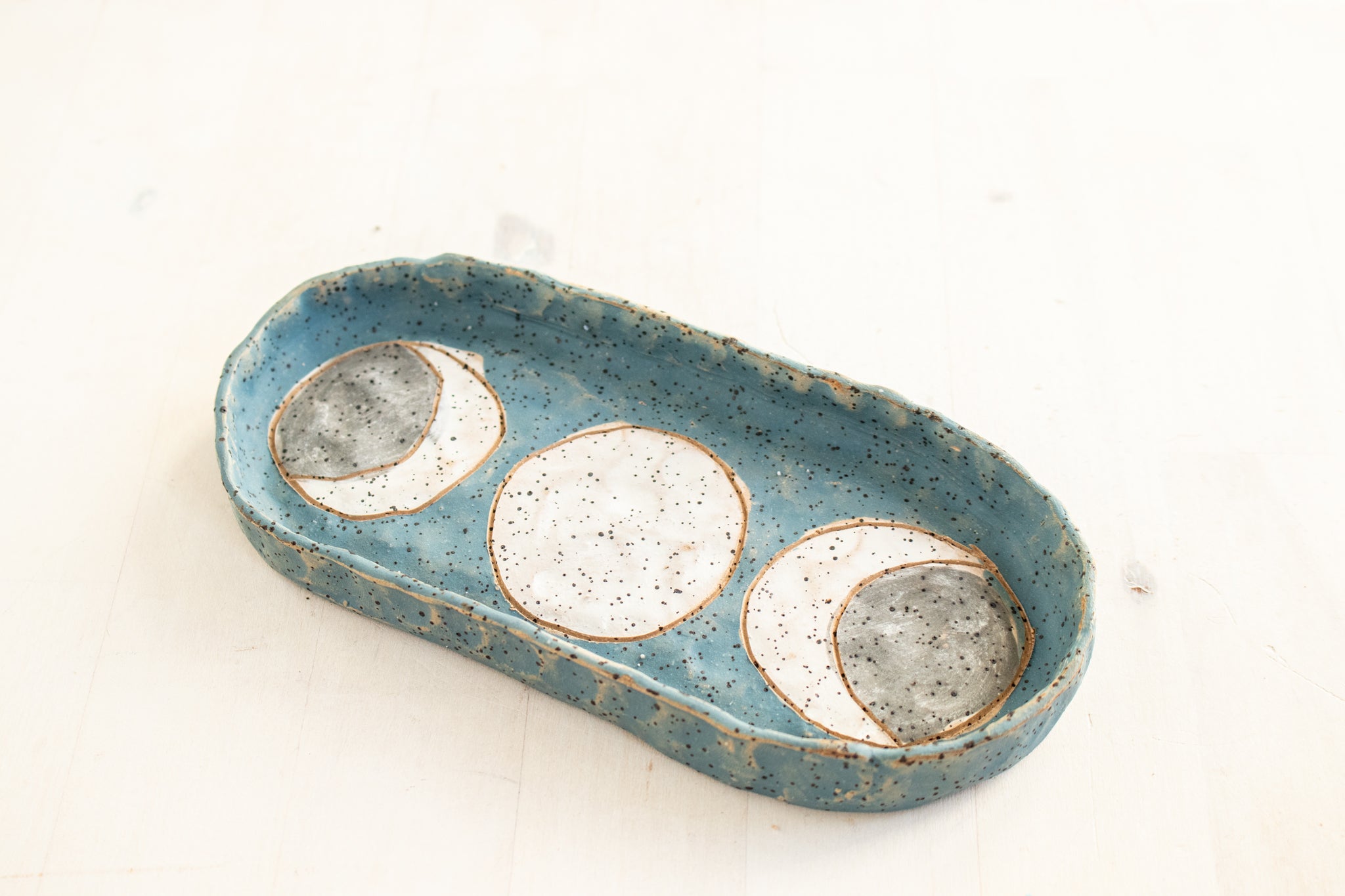 Honey & Luster | Moon Phases Oval Tray | Slate – The Artisan's Bench