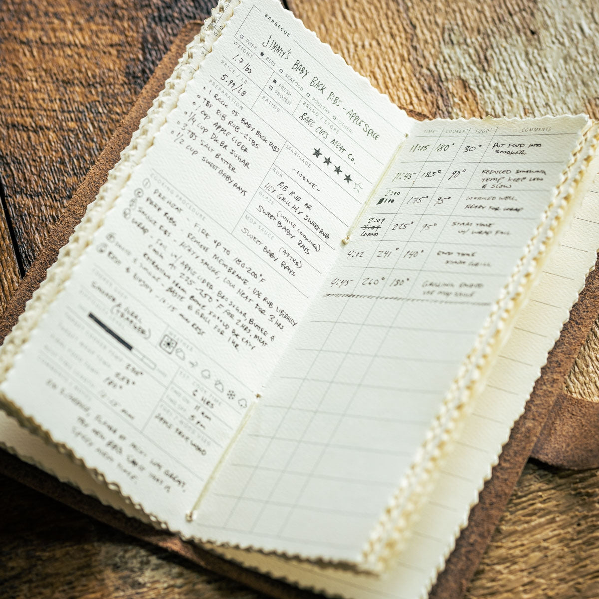 Rustico Leather Journals | BBQ Log | Dark Brown – The Artisan's Bench