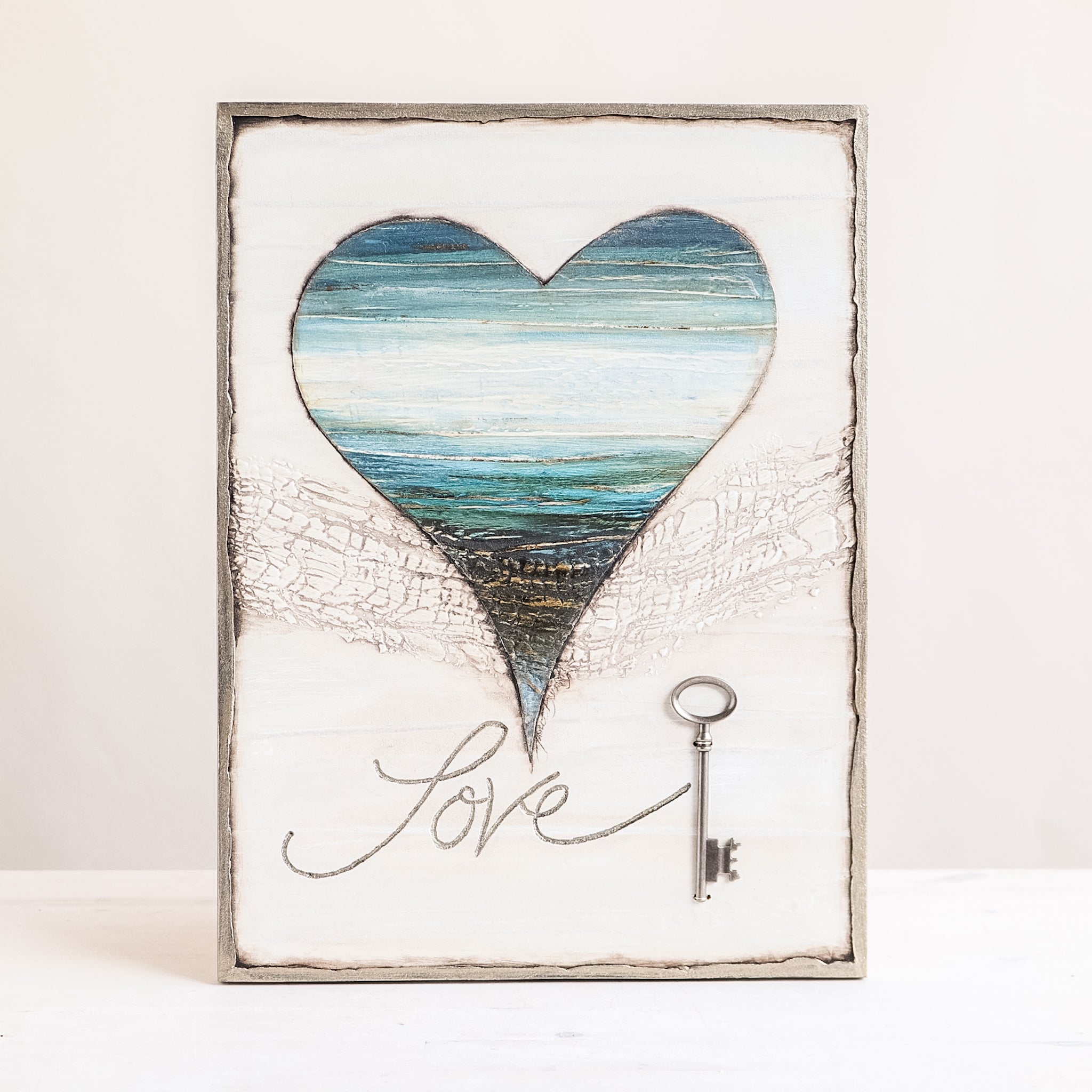 Jan Burns | 9x12 | Love Is The Key | Blue – The Artisan's Bench