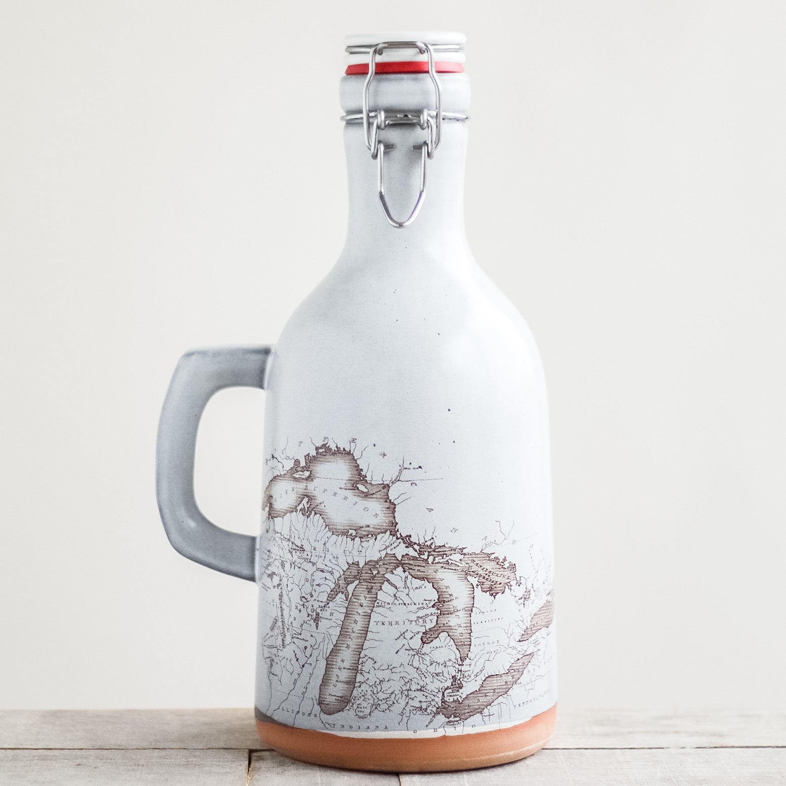 Grayling Ceramics | Michigan Map Growler | Grey – The Artisan's Bench
